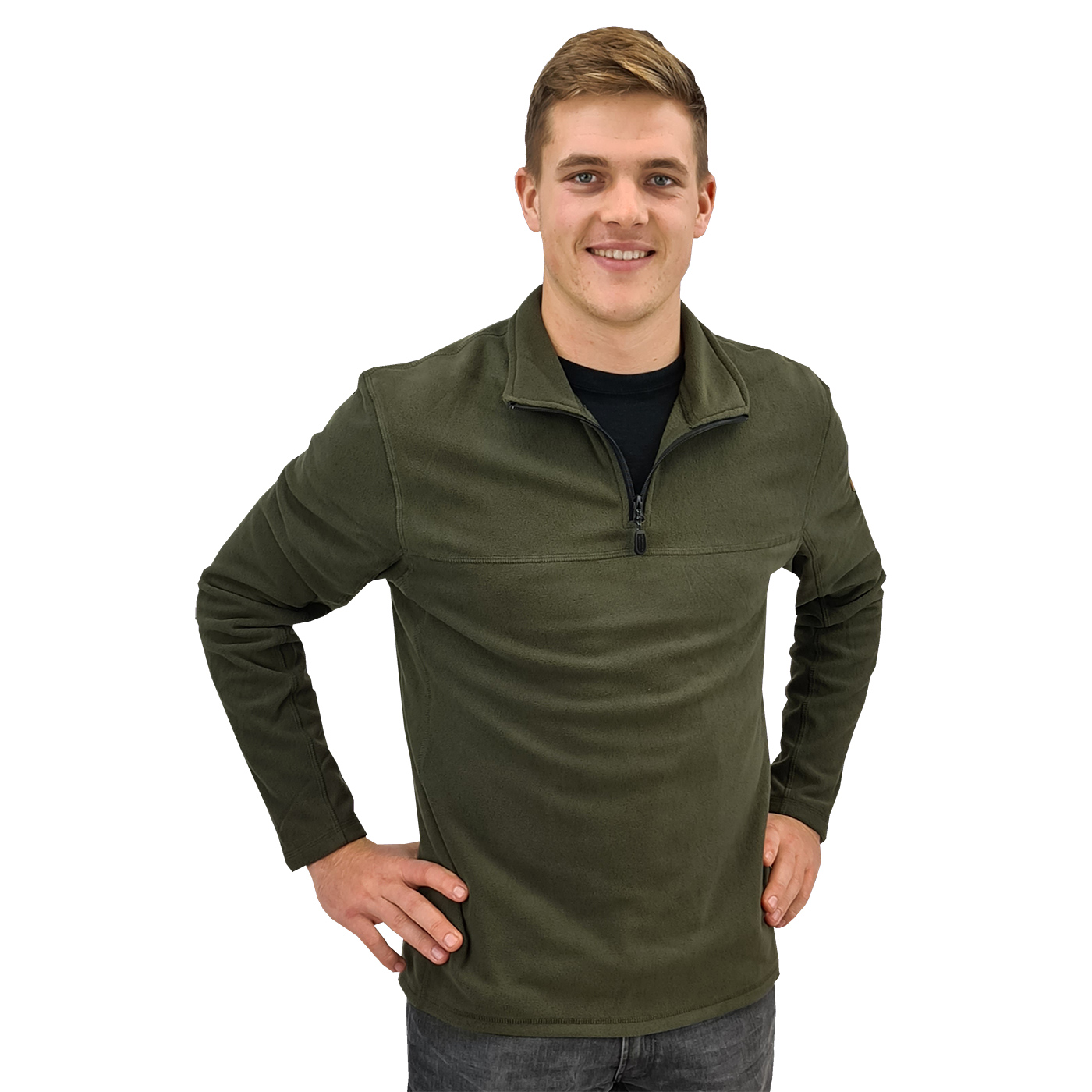 Fleece Troyer oliv | Pullover | Bekleidung | Schmidt Versand GmbH